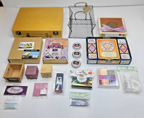 MIXED LOT OF CRAFT SUPPLIES - Boxes & Wood Craft Stuff - Some Misc. New ...