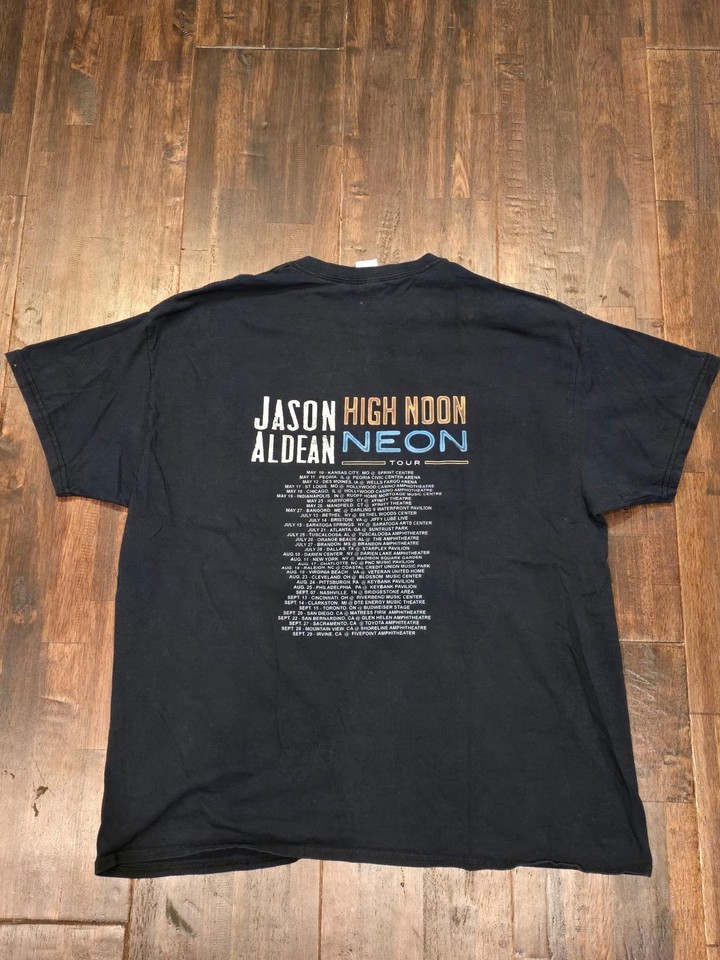 Jason Aldean Shirt Mens Extra Large Black High Noon Neon Tour Concert ...