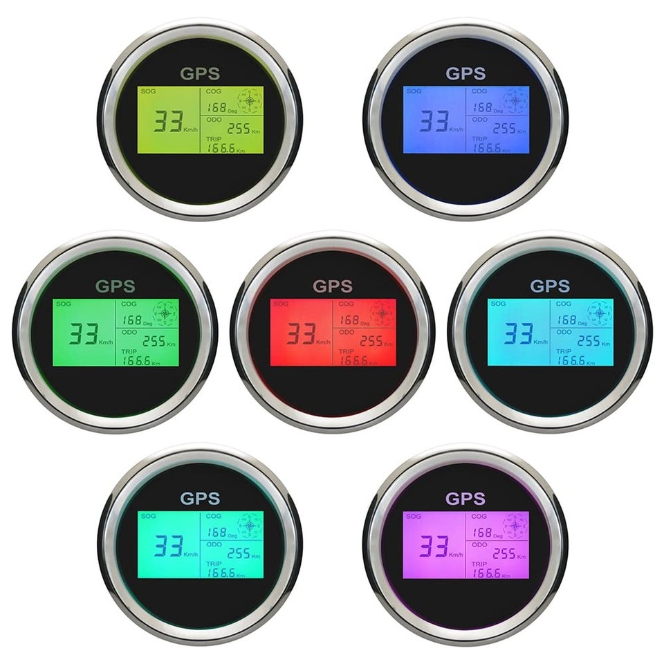 ELING 3 3/8" 85mm Digital GPS Speedometer LCD Speed Gauge Odometer Course Mil... 680465131749| eBay