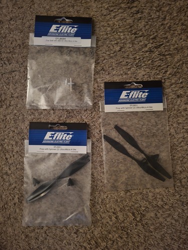 2x EFL9051 Prop w/ Spinner & 1x EFL9054 Shaft w/ Gear - UM UMX Pole Cat ...