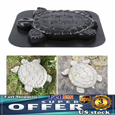 Turtle Stepping Stone Mold Concrete Cement Mould Garden Path Lawn Paver ...