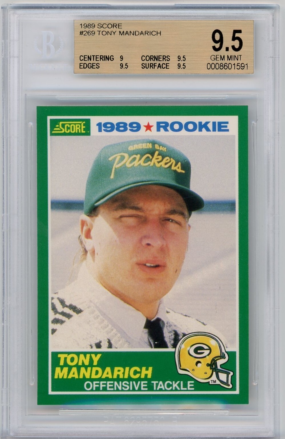 1989 SCORE RC #269 TONY MANDARICH BGS 9.5 GEM MINT ROOKIE | eBay
