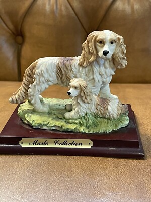 VTG Marlo Collection Resin Dog Figurine On Stand Spaniel Mom And Puppy ...