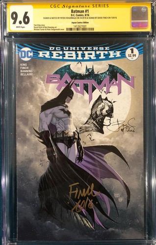DAVID FINCH SIGNED PETER STEIGERWALD Sketch CGC 9.6 BATMAN MICHAEL ...