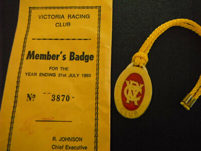 1992-93 VRC MEMBERS BADGE & ENVELOPE | eBay Australia