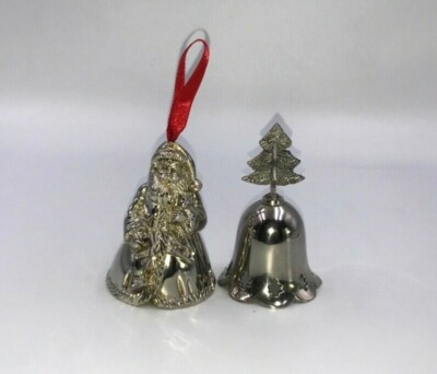 Godinger Silver Plate Bell Santa Claus & Christmas Tree Ringer Service ...