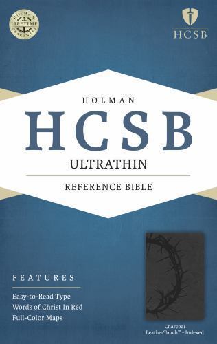 HCSB Ultrathin Reference Bible, Charcoal LeatherTouch Indexed by Holman ...
