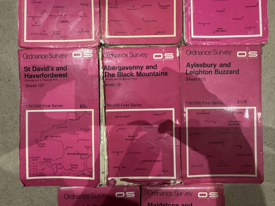 Joblot of 8 x 1:50000 First & Second Series Ordnance Survey Maps - 1974 ...