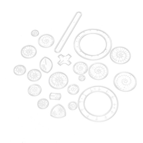 22Pcs Spirograph Geometric Ruler Drawing Accessories Plastic Drafting ...