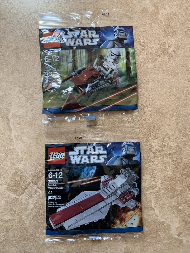 LEGO Star Wars: Republic Attack Cruiser (30053) + Speeder Bike (30005 ...