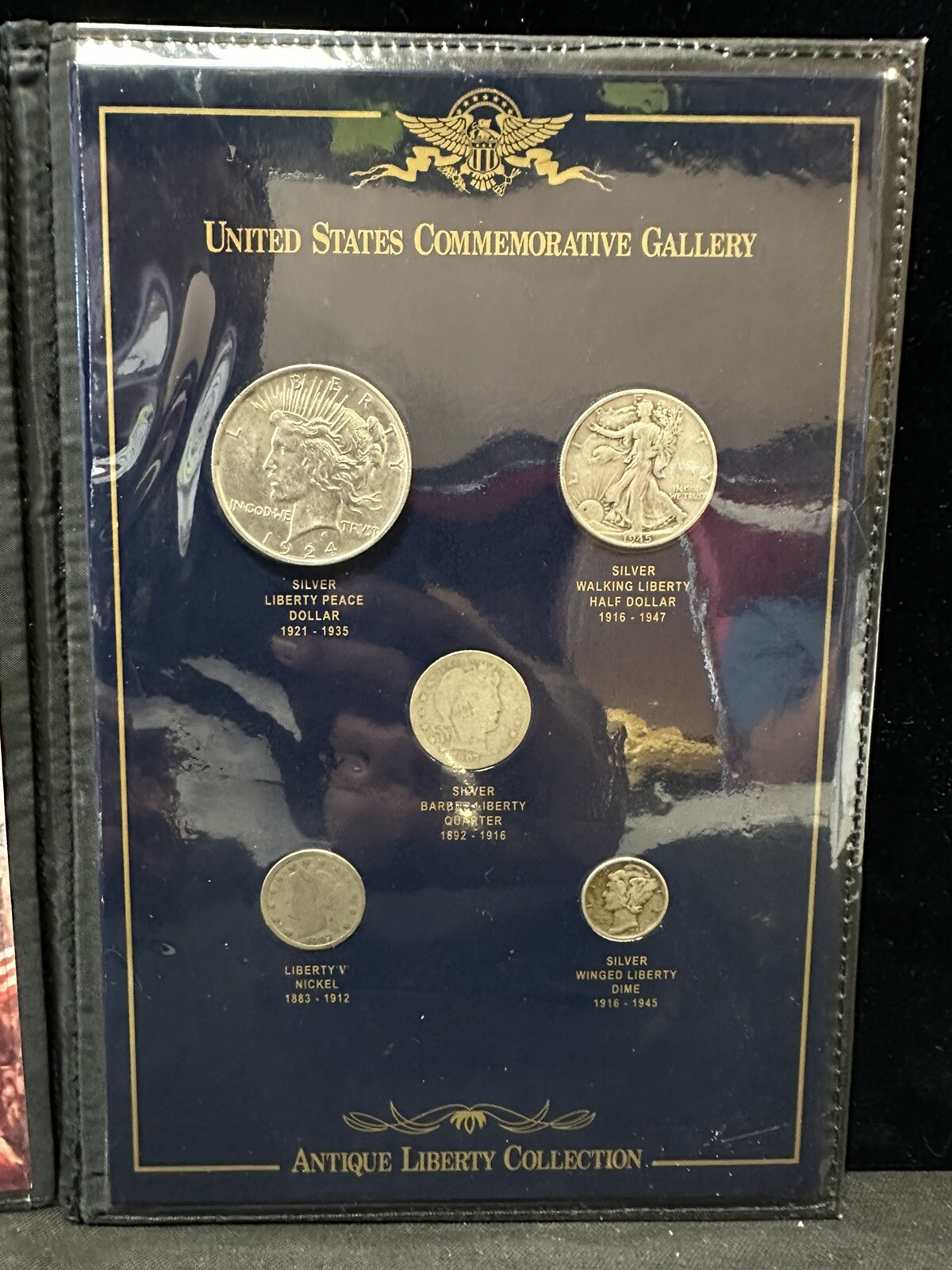 U.S Commemorative Gallery Antique Liberty Collection 5 Silver Coin Set ...