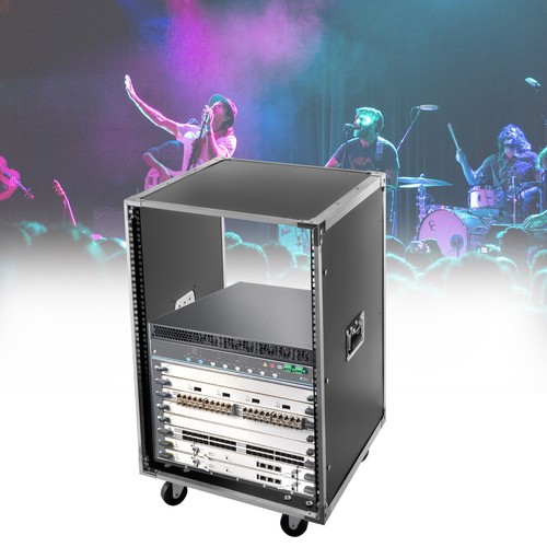 16U Portable Rolling Cart Shelf Network Rack Audio Video Telecom Office ...
