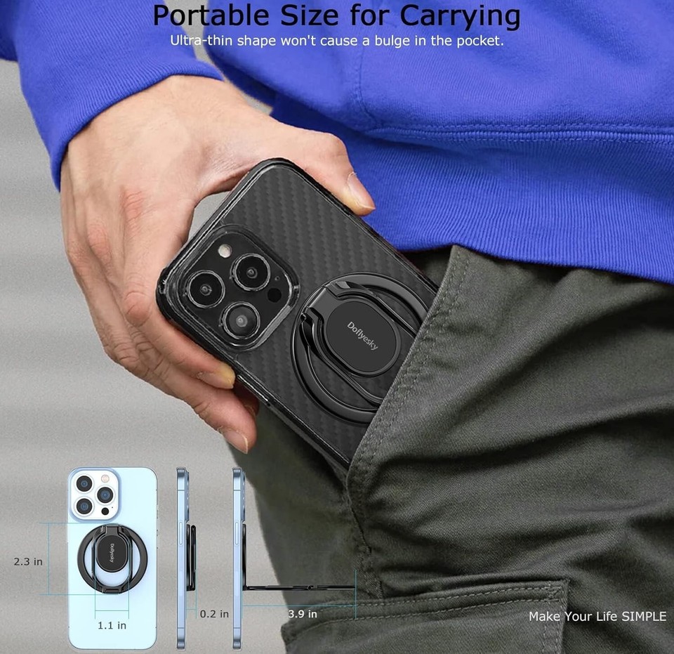 Magnetic Phone Ring Holder With Magsafe Double Adjustable Gym Finger ...