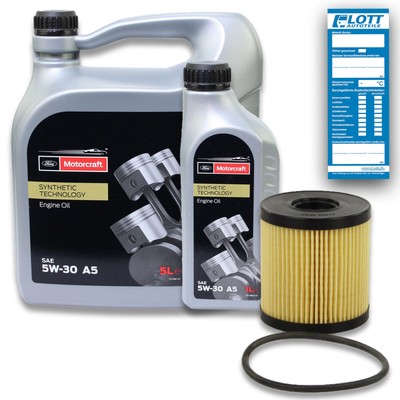 Original Ford Ölfilter 1717510 + 6L Ford Motorcraft 5W-30 Motoröl WSS ...