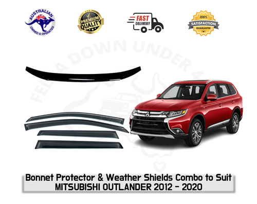 Bonnet Protector Weather Shields To Suit MITSUBISHI OUTLANDER 2012-2021 ...