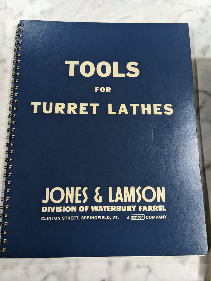 JONES LAMSON TOOLS FOR TURRET LATHES SALES CATALOG BROCHURE ...