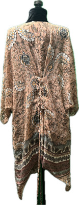 KNOX ROSE Boho Kimono Style Floral Duster, Dusty Pink Floral, Large ...