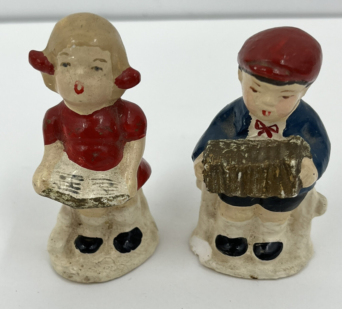 Vintage Chalkware Mini Figures Accordion Player And Singer 3” | eBay