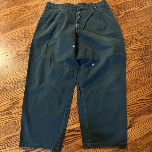 Bugle Boy VTG 90s Pants Mens 36 Forest Green Khakis Pleated Original ...