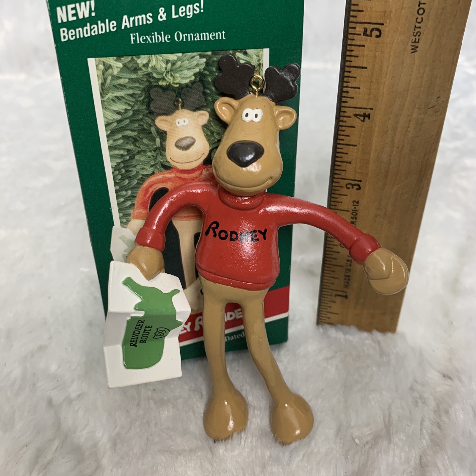 Hallmark Keepsake Rodney Reindeer 1989 Flexible Bendable Vintage ...