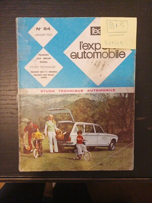 revue technique Peugeot 204 break diesel 5 cv indenor XLD 1255 cm3 ...