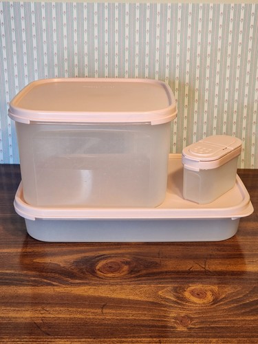 Three Vintage Tupperware Modular Mates Containers With Pink Seals ...