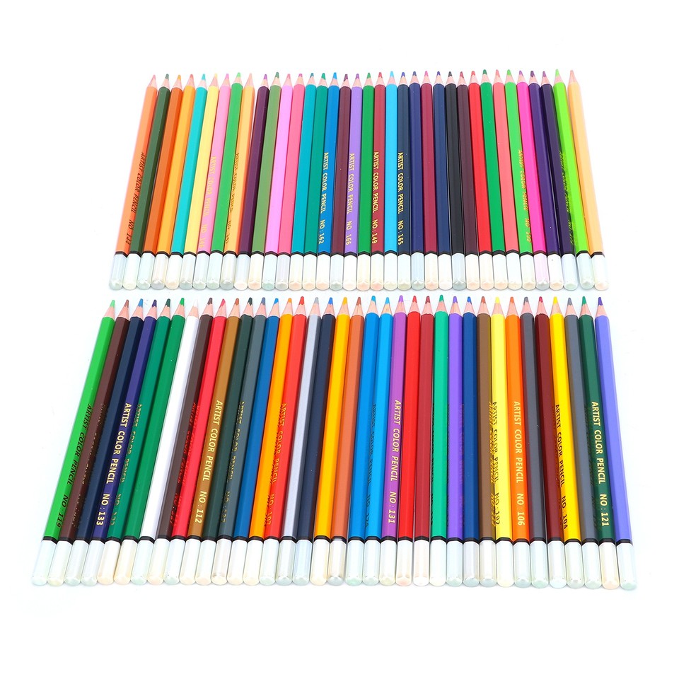 72 Colors Pencils Color Pencil Set Wood Soft Core Hexagonal Oil Pastels ...