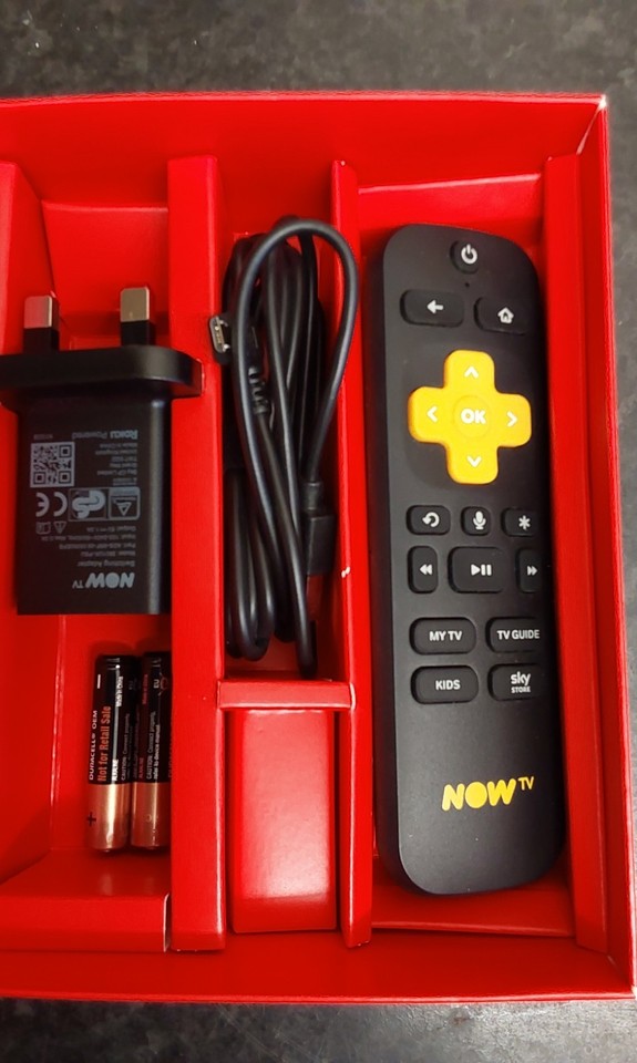 Now TV Smart Stick HD + USB cable Model 3801 with voice search Remote ...