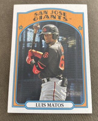 2021 Topps Heritage Minor League #79 Luis Matos San Jose Giants ...