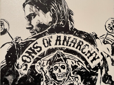Seasoned Art Sons Of Anarchy hand painted canvas artwork Biker show fan ...