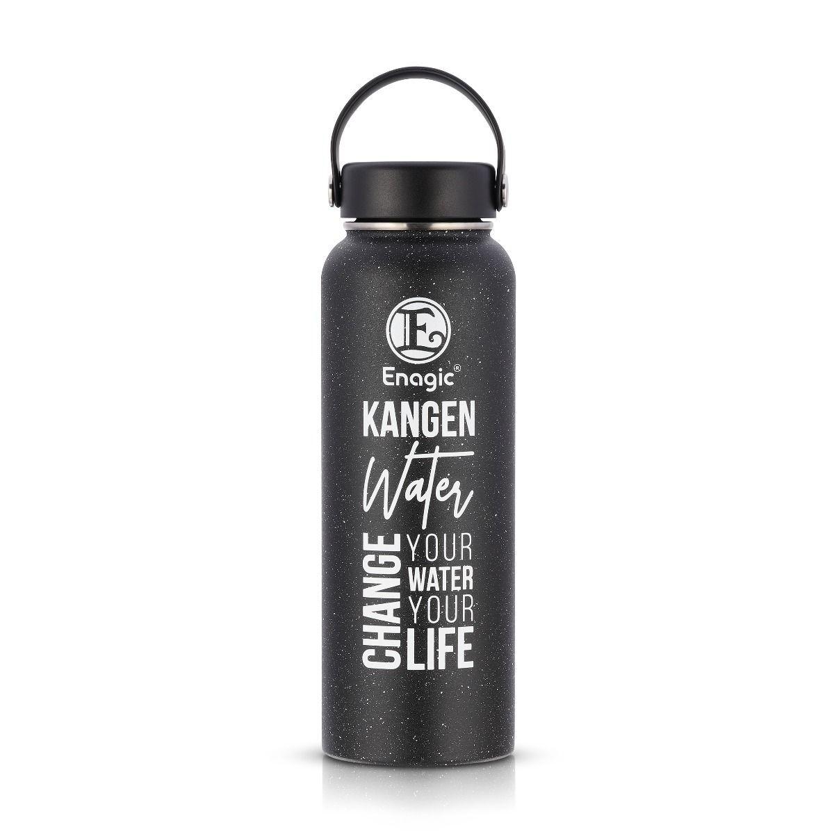 Enagic Kangen Leveluk Black Stainless Steel Water Bottle Durable 32oz ...