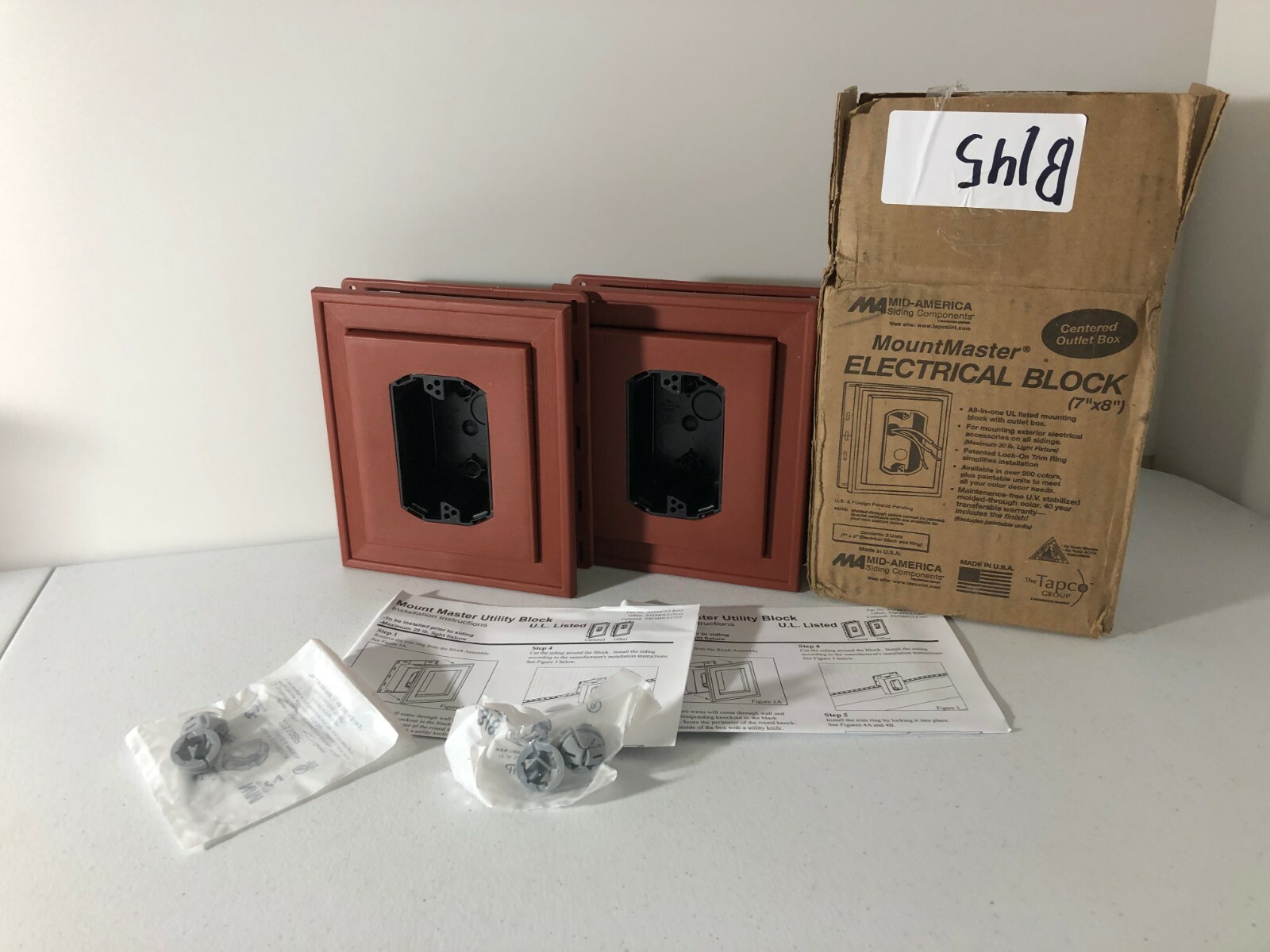 Mid-America Mountmaster 7" x 8" Vinyl Electrical Mounting Block Bright ...