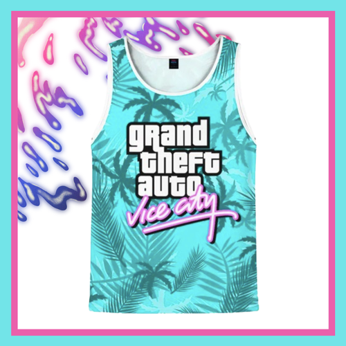 NEW Summer GTA Tank Tops Male 3D Grand Theft Auto Vice City Printed | eBay