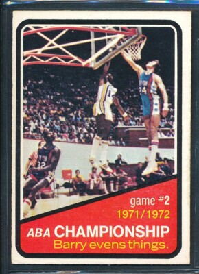 1972 Topps Basketball #242: ABA Championship Game 2 Rick Barry ~ EX to ...