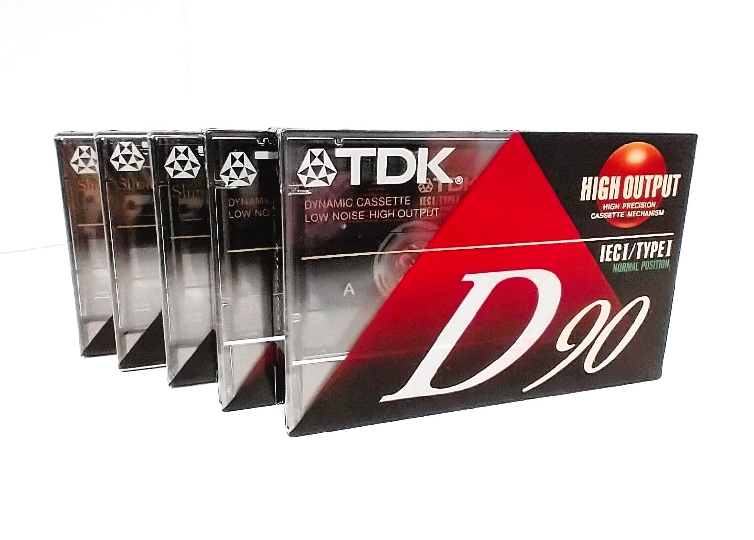 Lot of 5 TDK D90 High Output Blank Audio Cassette Tapes IECI / TYPE I ...