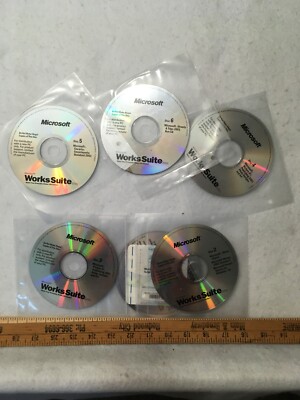 Microsoft Works Suite 2001 PC CD ROM Vintage Software Discs 1-6 | eBay