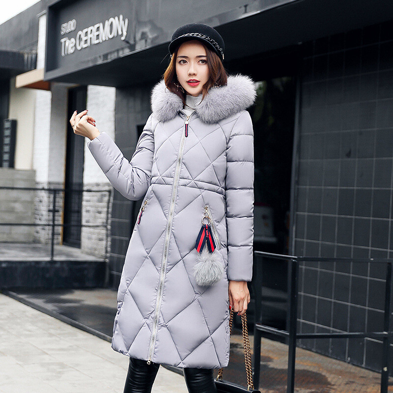 New Women's Winter Slim hooded Long Padded jacket Cotton jacket Coat ...