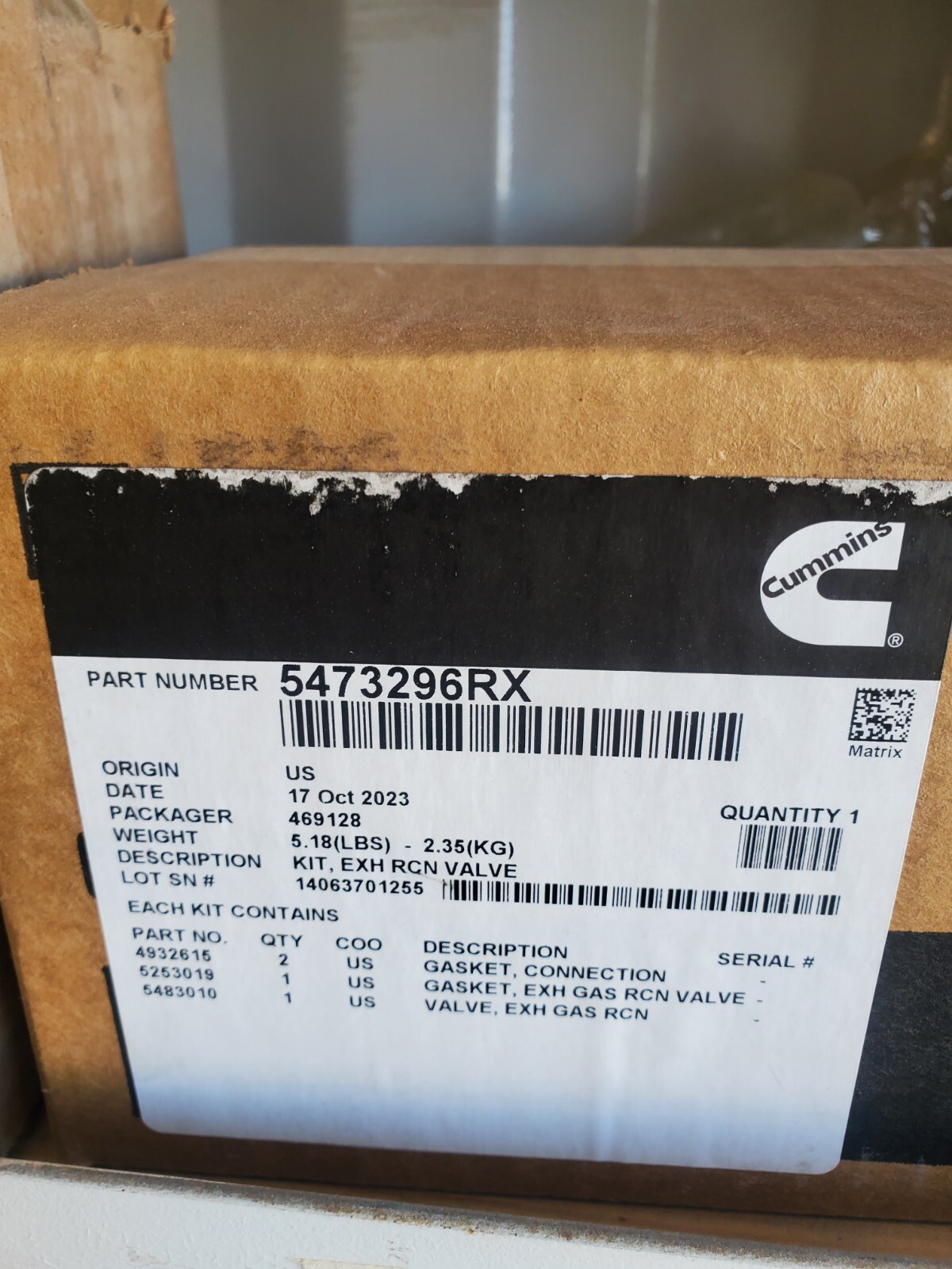 Cummins EGR Valve Kit Reman 5473296RX OEM for sale online | eBay