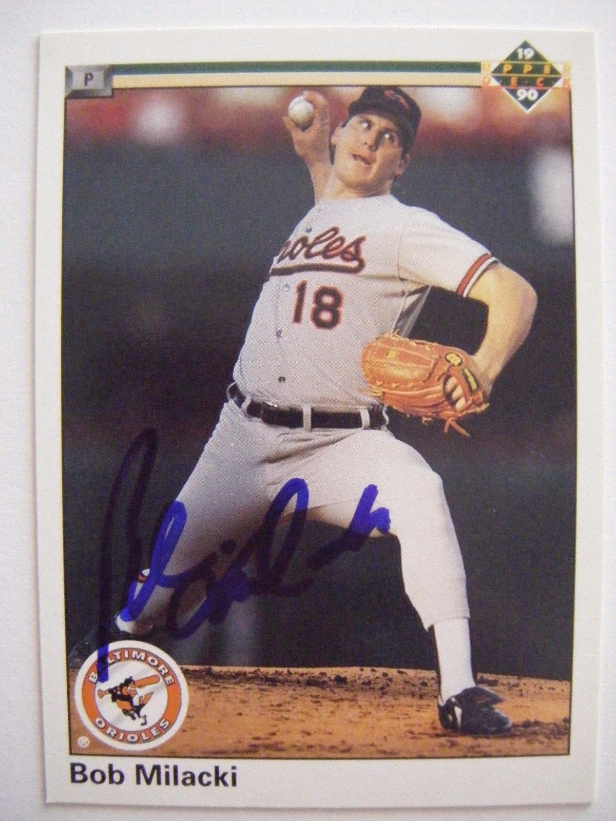 BOB MILACKI signed ORIOLES 1990 Upper Deck baseball card AUTO ...