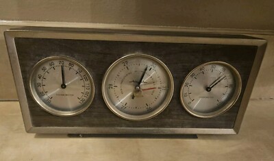 Airguide Mid Century Modern Weather Station Barometer Temperature ...