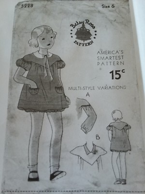 Antique Sewing Pattern # 5228 Girl's Dress | eBay