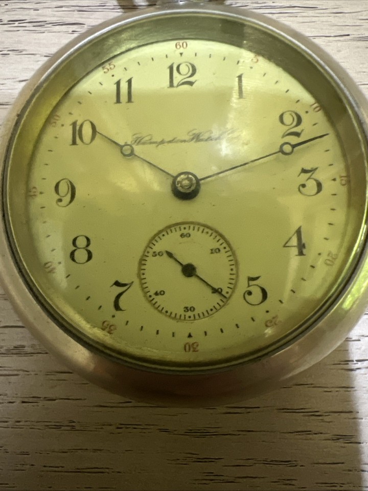 Hampden Railway 18S 15J RR Pocket Watch W/ Silverode Case. Locomotive ...