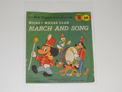 MICKEY MOUSE CLUB MARCH AND SONG THE MOUSEKETEERS 6" ORANGE RECORD ...