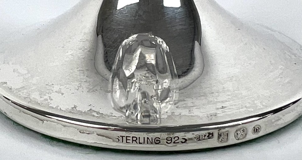 Vintage Crystal And Sterling Silver Mark 925 Set Decanter and 6 wine ...