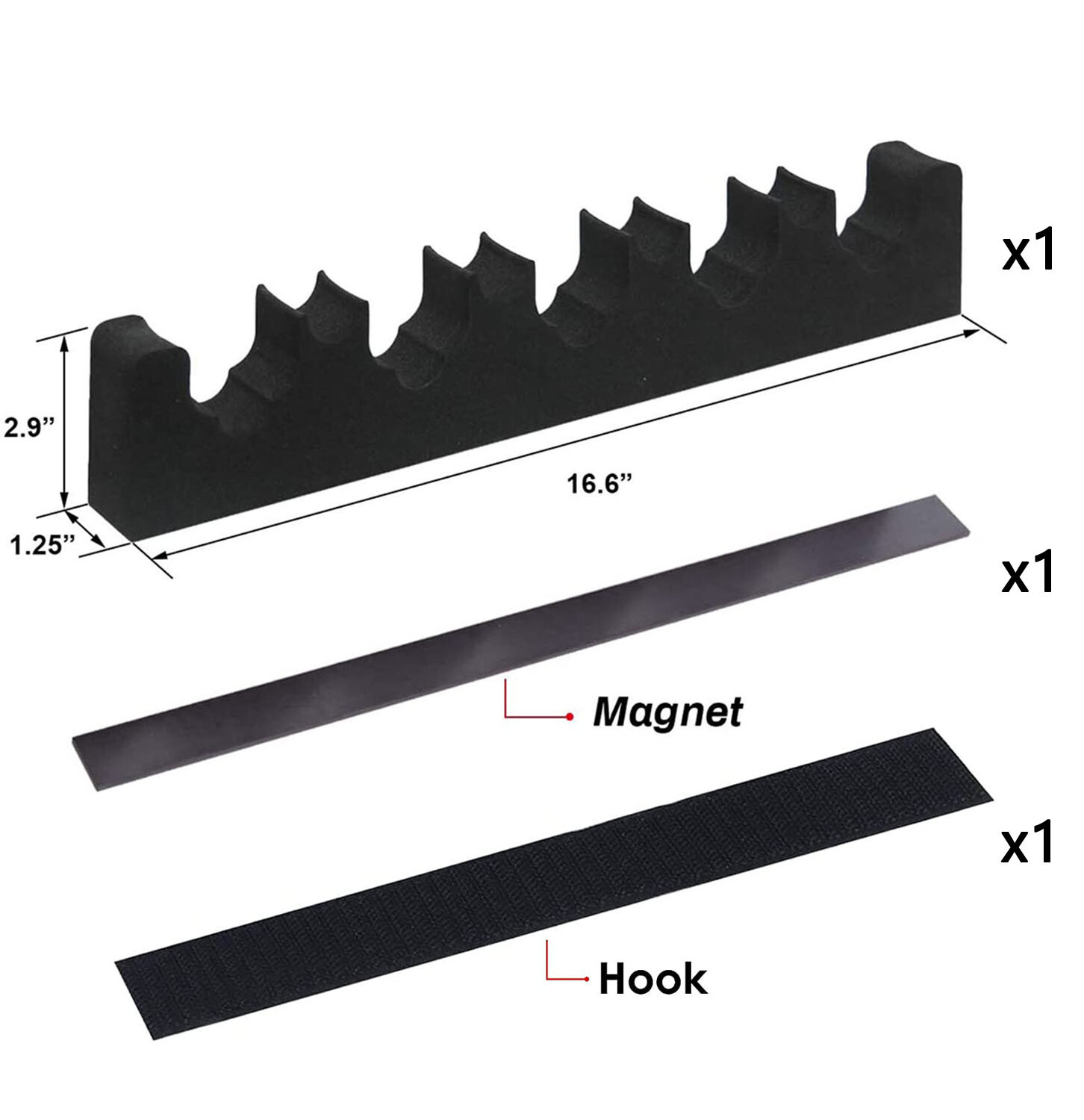 Foam Gun Rack for Gun Storage with Magnetic&Hook Strip Cabinet Mount ...
