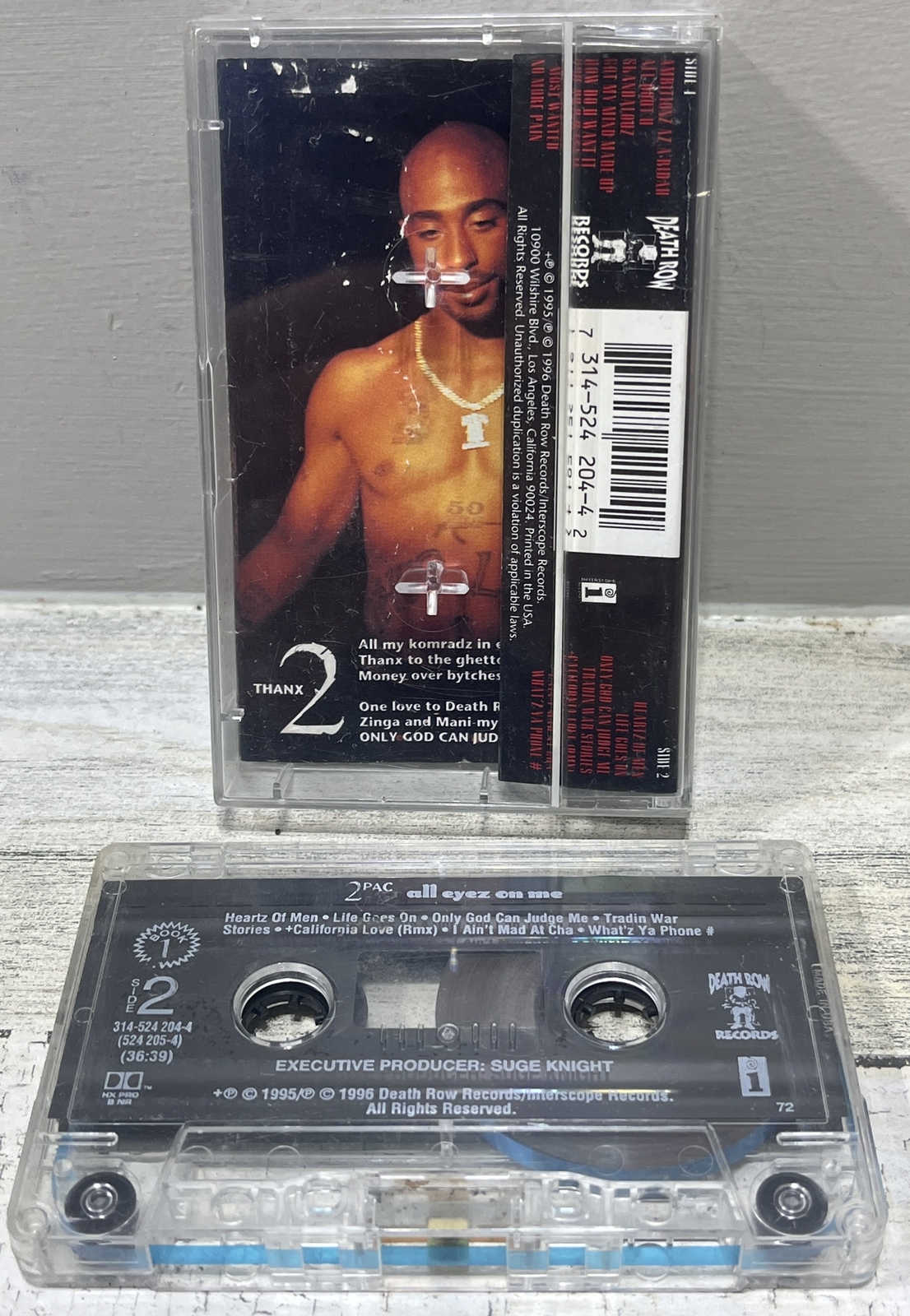 2PAC All Eyez On Me Cassette Tapes 1996 Numbers 1 And 2 Death Row Rare ...