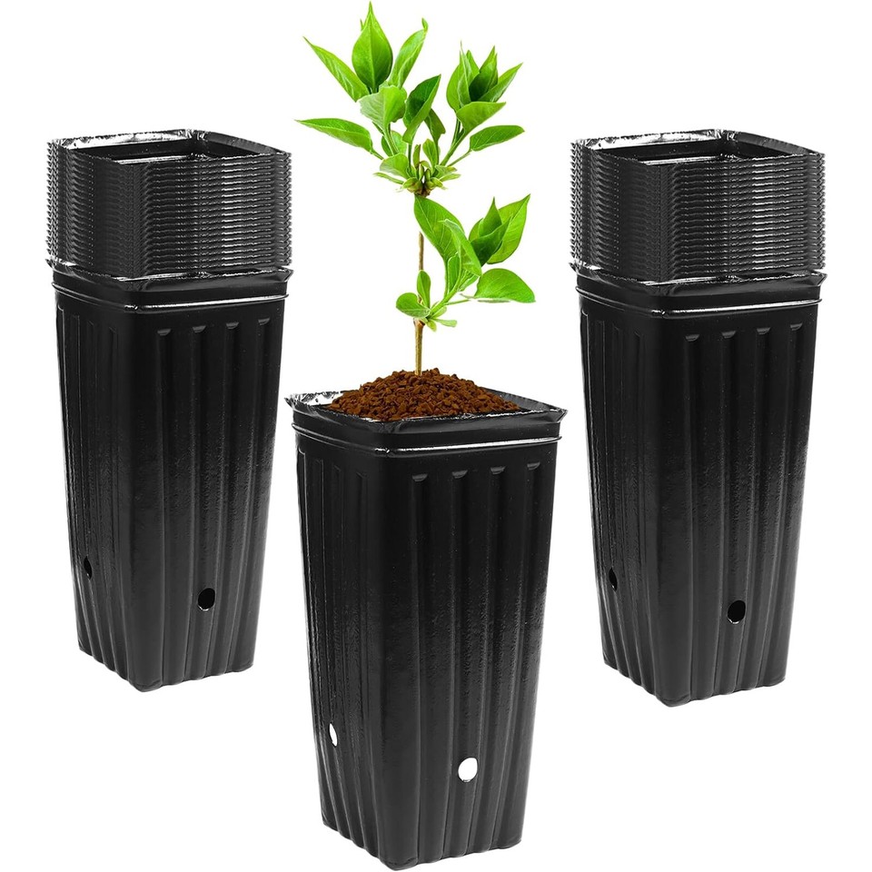 20PCs Tall Tree Pots Plastic Deep Plant Nursery Pots Tall Seedling ...