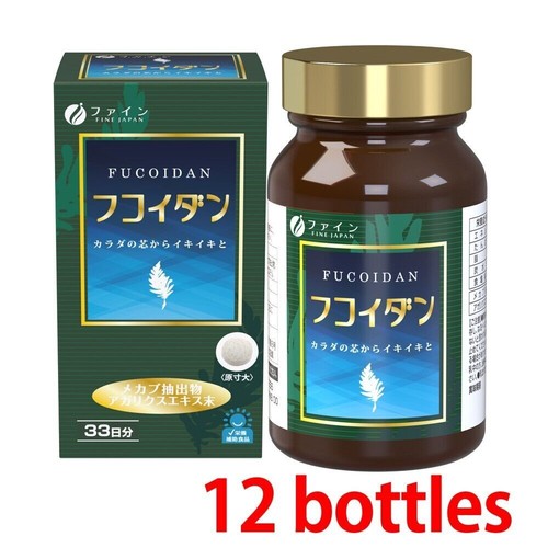 FINE JAPAN Fucoidan Japan Mekabu Agaricus Extract 198 Tablets set of 12 ...