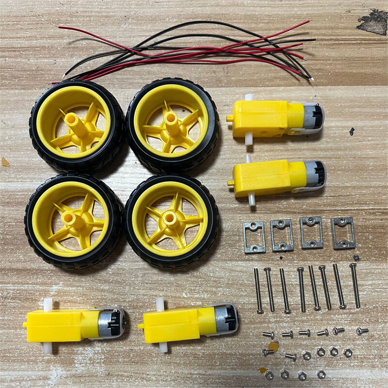 DC 3V-6V Gear TT Motor Tire Electric Wheel Kit For Arduino DIY Smart ...