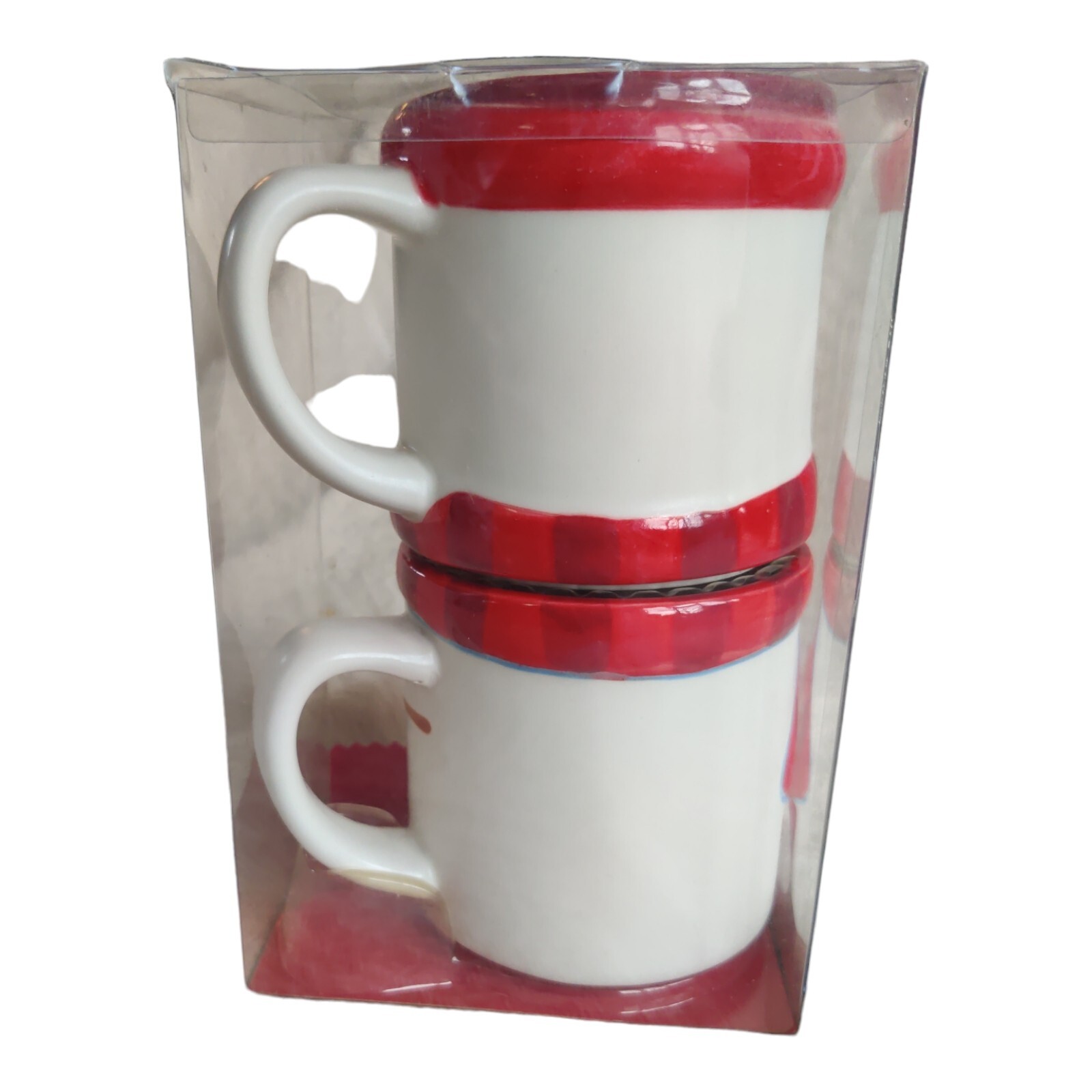Hallmark Set of 2 Stackable Santa Claus Christmas Coffee Tea Mugs Cups ...